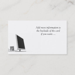 Computer Monitor Business Card Design 2 | Zazzle