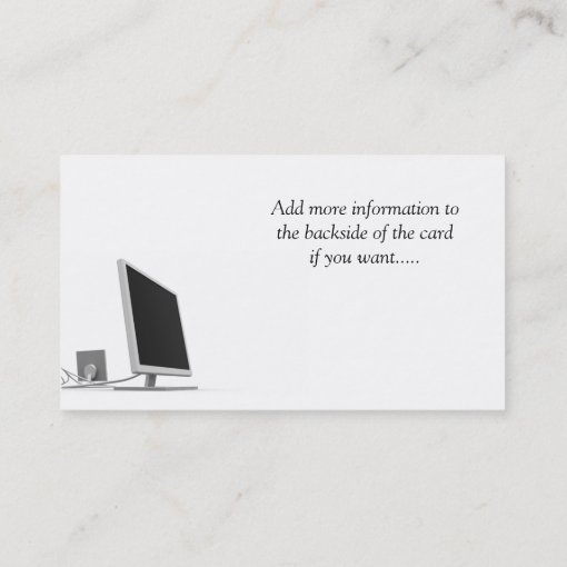 Computer Monitor Business Card Design 2 | Zazzle