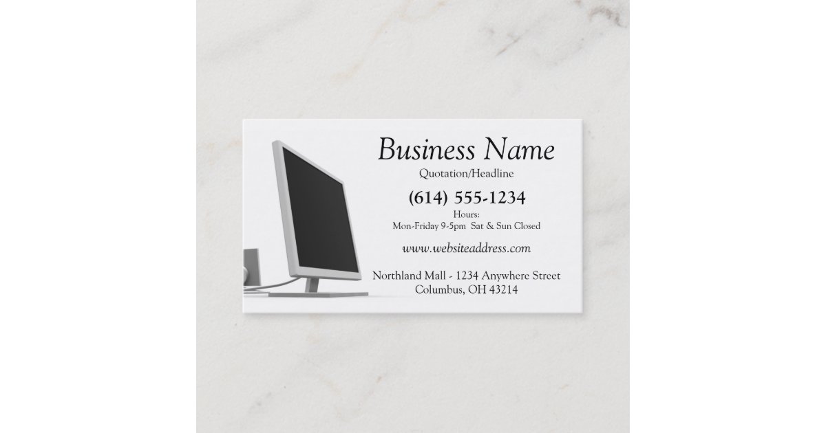 Computer Monitor Business Card Design 2 | Zazzle