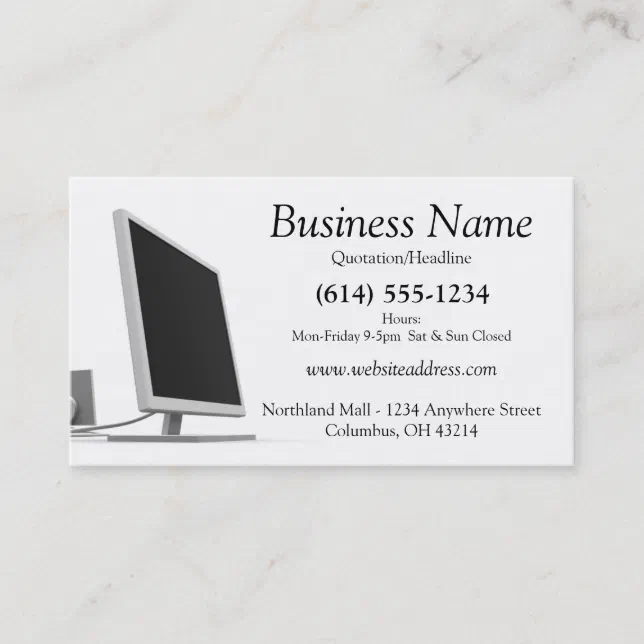 Computer Monitor Business Card Design 2 | Zazzle