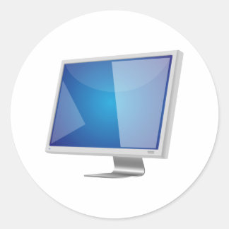 Computer Monitor Round Sticker
