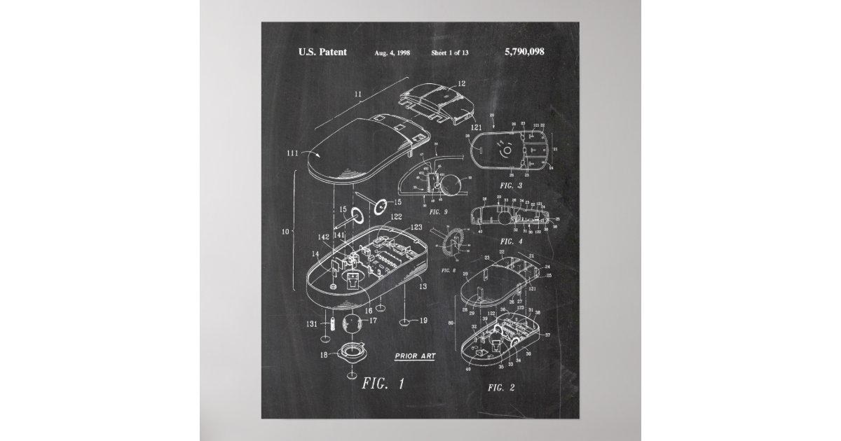 Computer Mouse patent Poster | Zazzle
