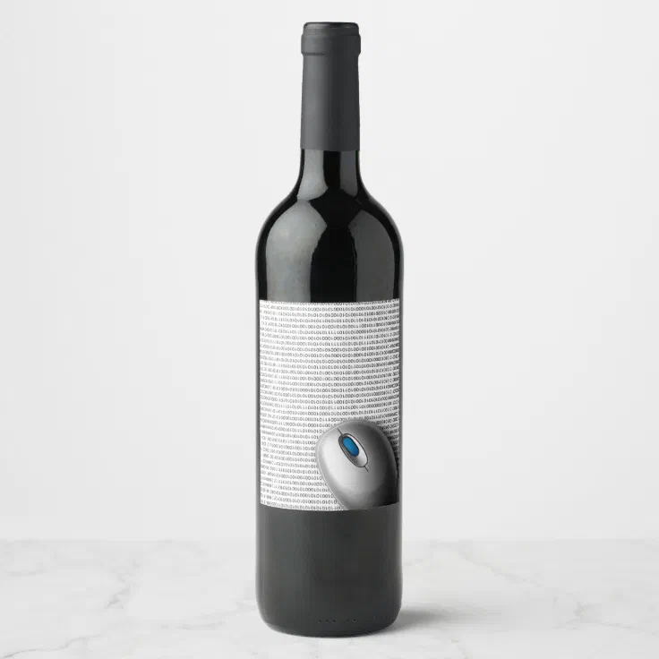 Computer mouse wine label | Zazzle