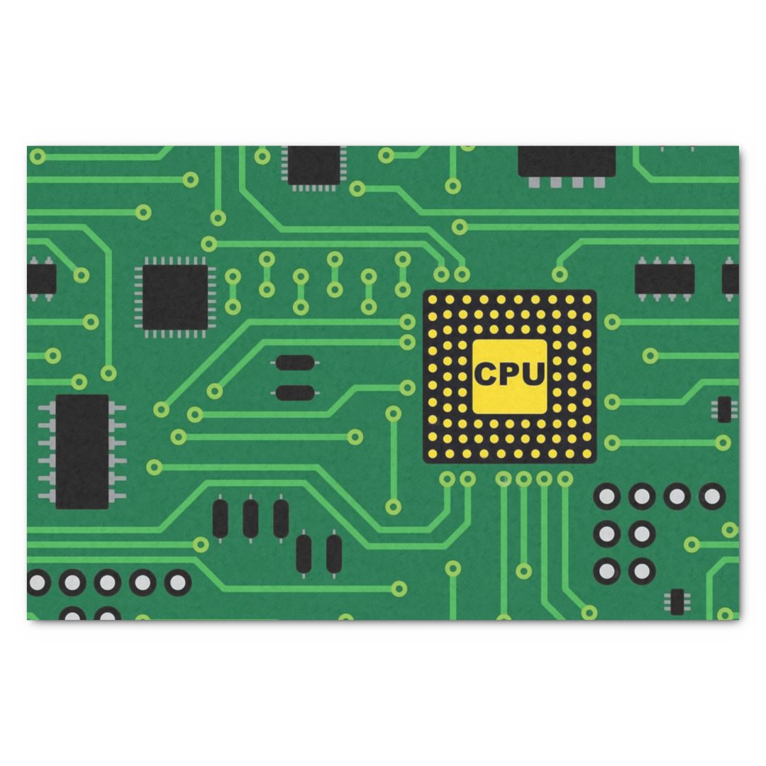 Computer Nerd Circuit Board CPU I Tissue Paper | Zazzle