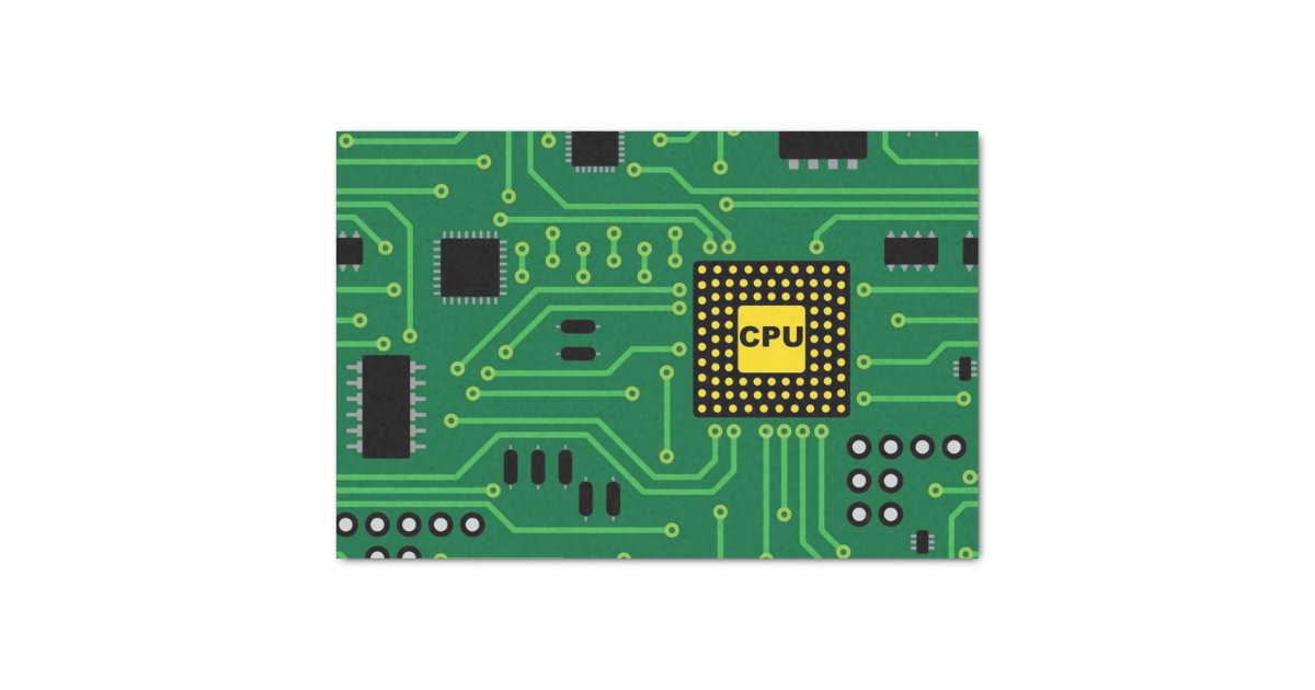 Computer Nerd Circuit Board CPU I Tissue Paper | Zazzle