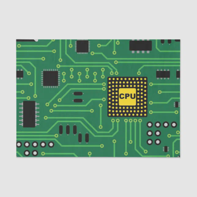 Computer Nerd Circuit Board CPU I Tissue Paper | Zazzle
