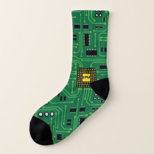 Computer Nerd Circuit Board CPU Socks | Zazzle