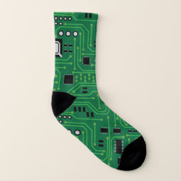 Computer Nerd Circuit Board CPU Socks | Zazzle