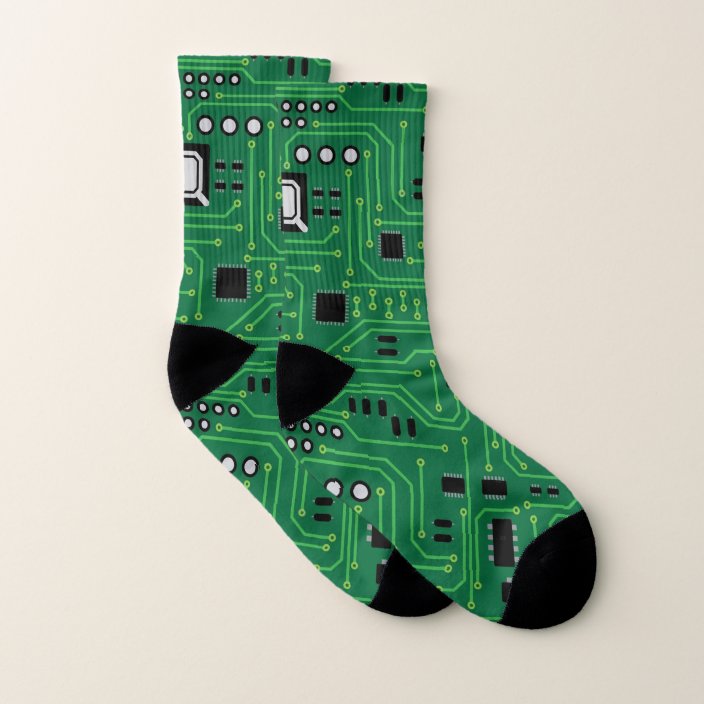 Computer Nerd Circuit Board CPU Socks | Zazzle.com