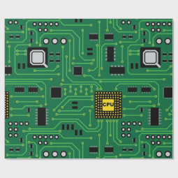 Computer Nerd Circuit Board CPU Wrapping Paper | Zazzle