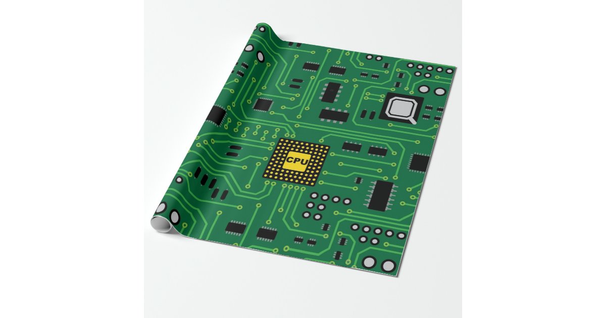 Computer Nerd Circuit Board Cpu Wrapping Paper Zazzle 2707