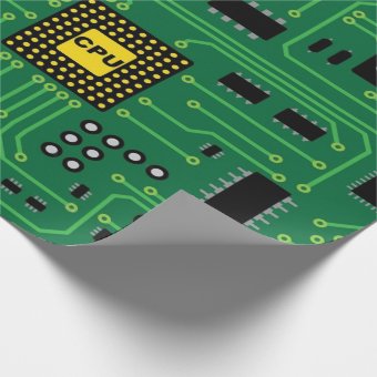 Computer Nerd Circuit Board CPU Wrapping Paper | Zazzle