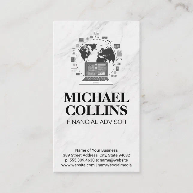 Computer Network | Data Analyst World Map Business Card | Zazzle