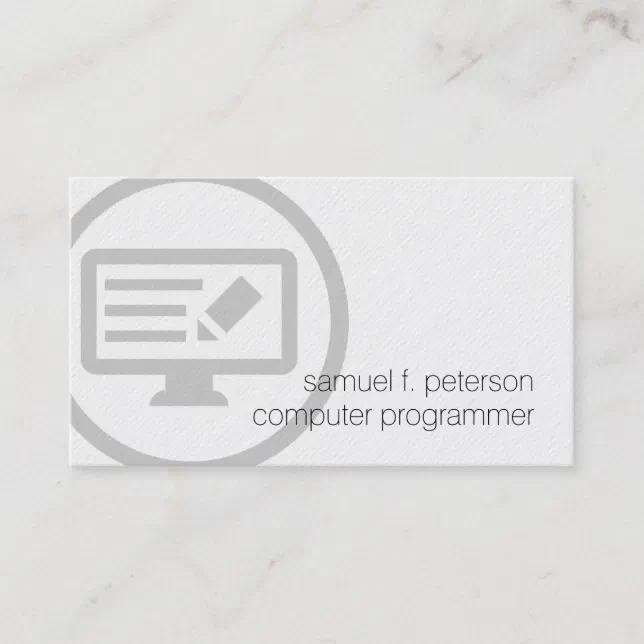 Computer Programmer Bold Program Code Icon I.T. Business Card | Zazzle