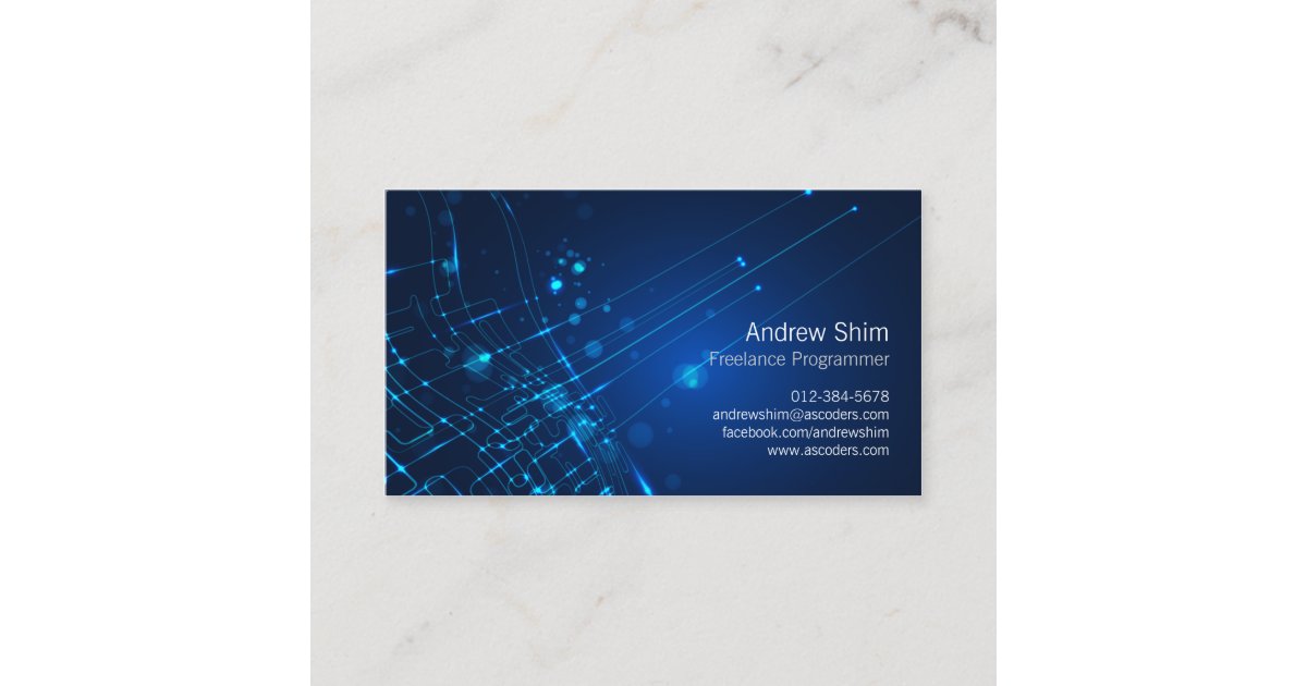 Computer Programmer Business Card Light Circuits | Zazzle