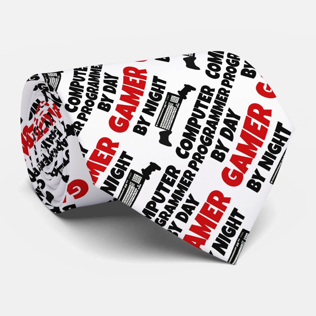 Computer Programmer by Day Gamer by Night Neck Tie | Zazzle
