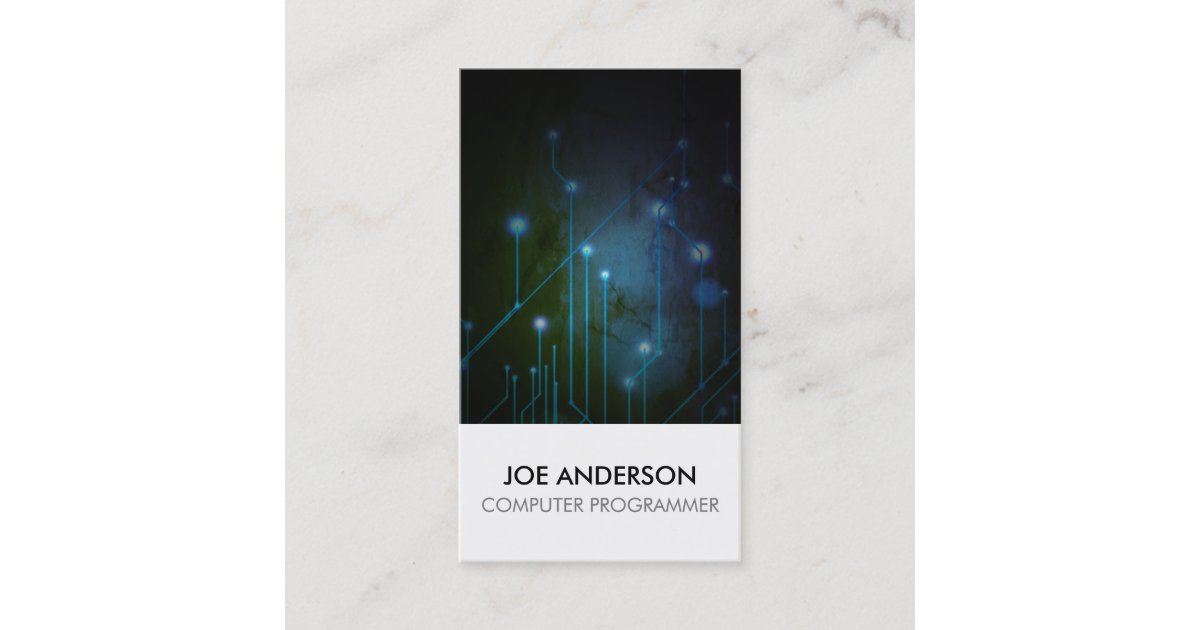 Computer Programmer Electronic Circuits Business Card | Zazzle