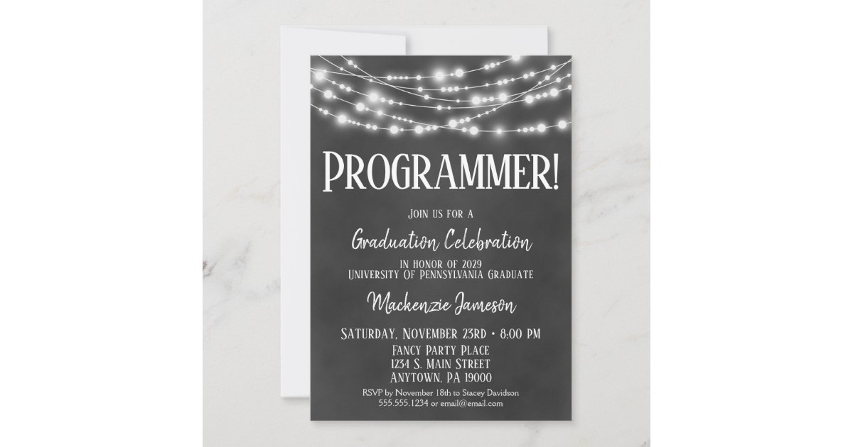 Computer Programmer Graduation Party Invitation | Zazzle