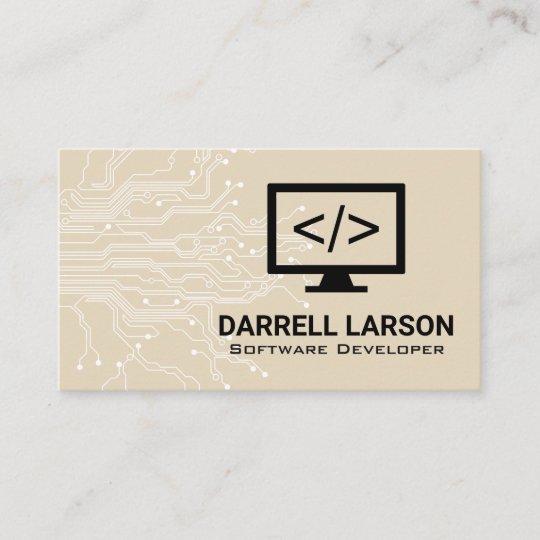 Computer Programmer Icon | Circuit Board Business Card | Zazzle.com