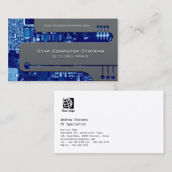 Computer Programmer Technical Circuits Cutaway Business Card | Zazzle