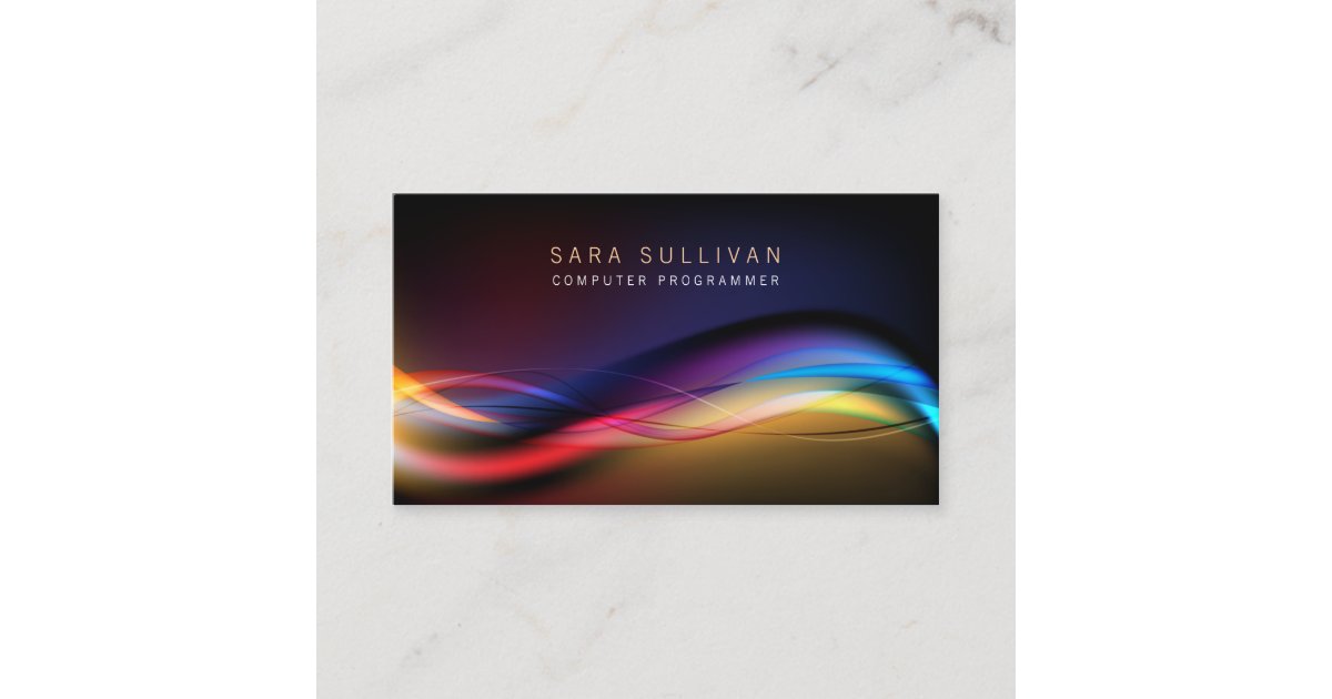 Computer Programmer Technical Skills Light Streams Business Card | Zazzle