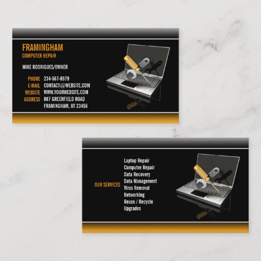 Computer Repair Business Card | Zazzle