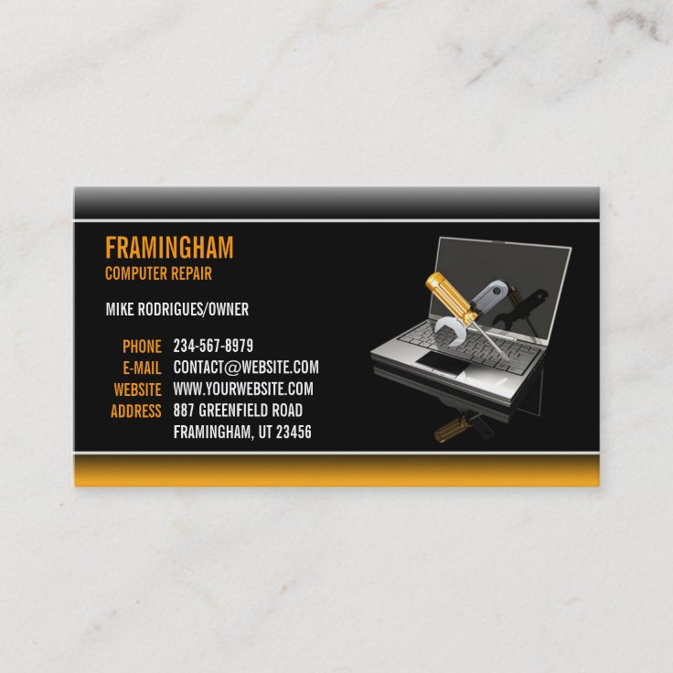 Computer Repair Business Card | Zazzle