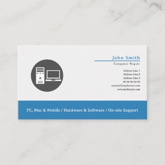 Computer Repair Business Card | Zazzle
