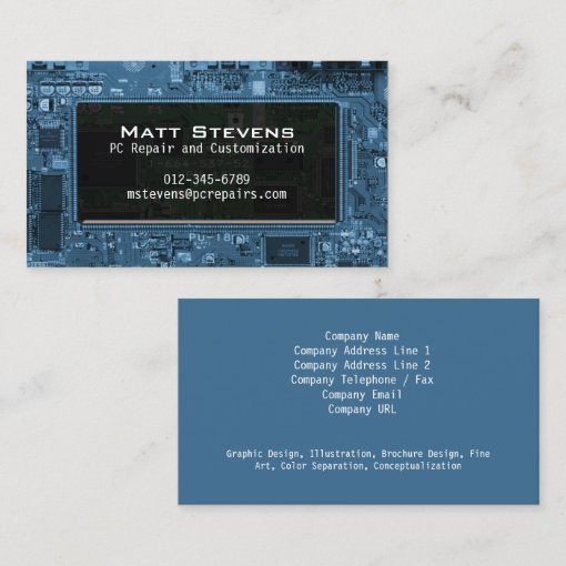 Computer Repair Business Card Circuits Window | Zazzle