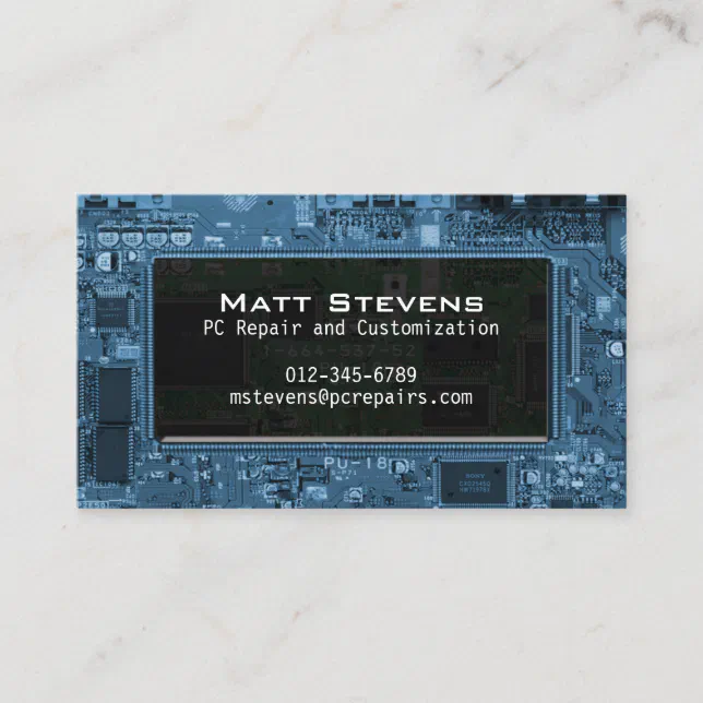Computer Repair Business Card Circuits Window | Zazzle