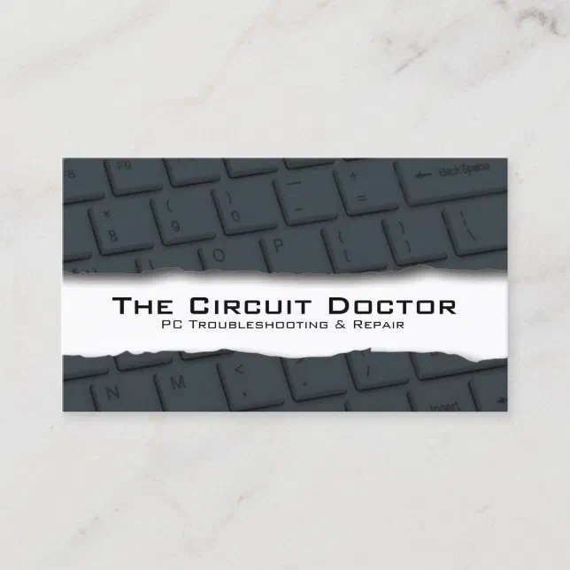Computer Repair Business Card Keyboard Tearaway | Zazzle