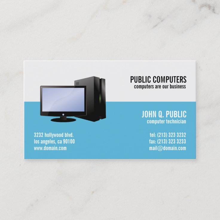 Computer Repair IT Support Network Administrators Business Card | Zazzle