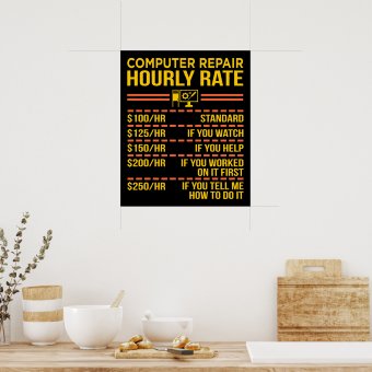 Computer Repair IT Tech Software Programmer Geek Poster | Zazzle