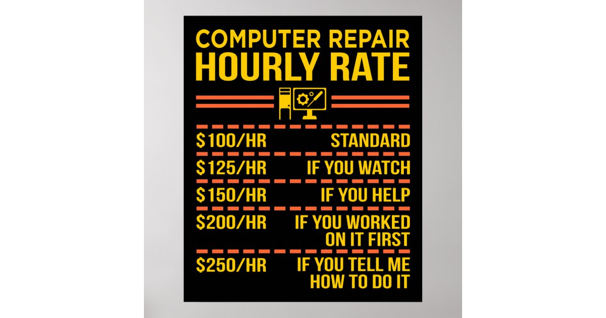 Computer Repair IT Tech Software Programmer Geek Poster | Zazzle