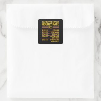 Computer Repair IT Tech Software Programmer Geek Square Sticker | Zazzle
