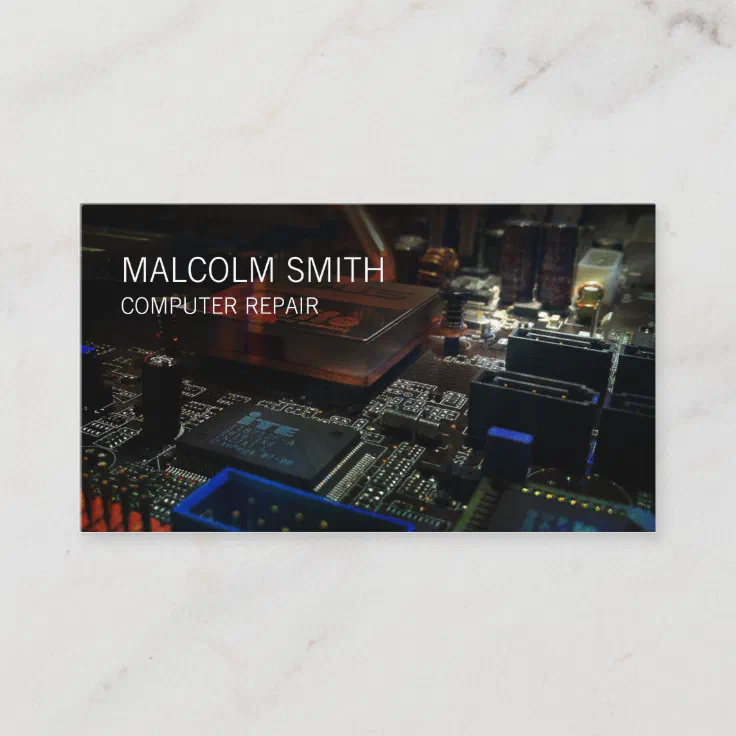 Computer Repair PC Motherboard Circuits Business Card | Zazzle