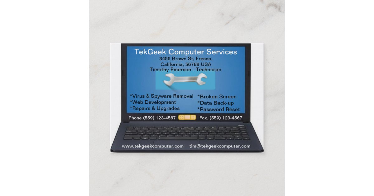 Computer Repair & Services Business Card | Zazzle