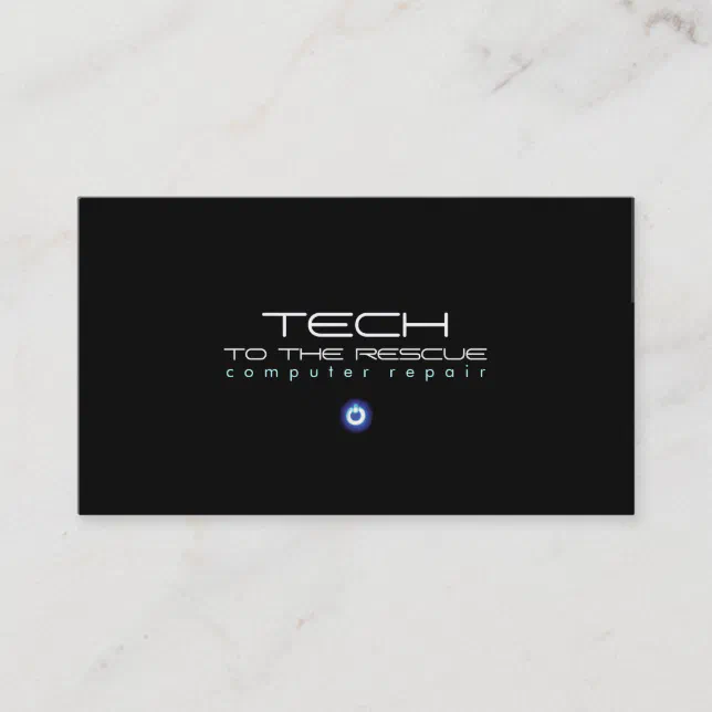 Computer Repair Technician Black PC Business Card | Zazzle