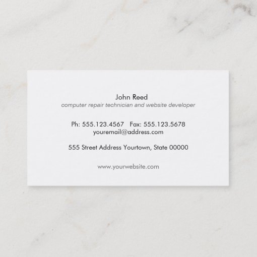Computer Repair Technician Keyboard Business Card | Zazzle
