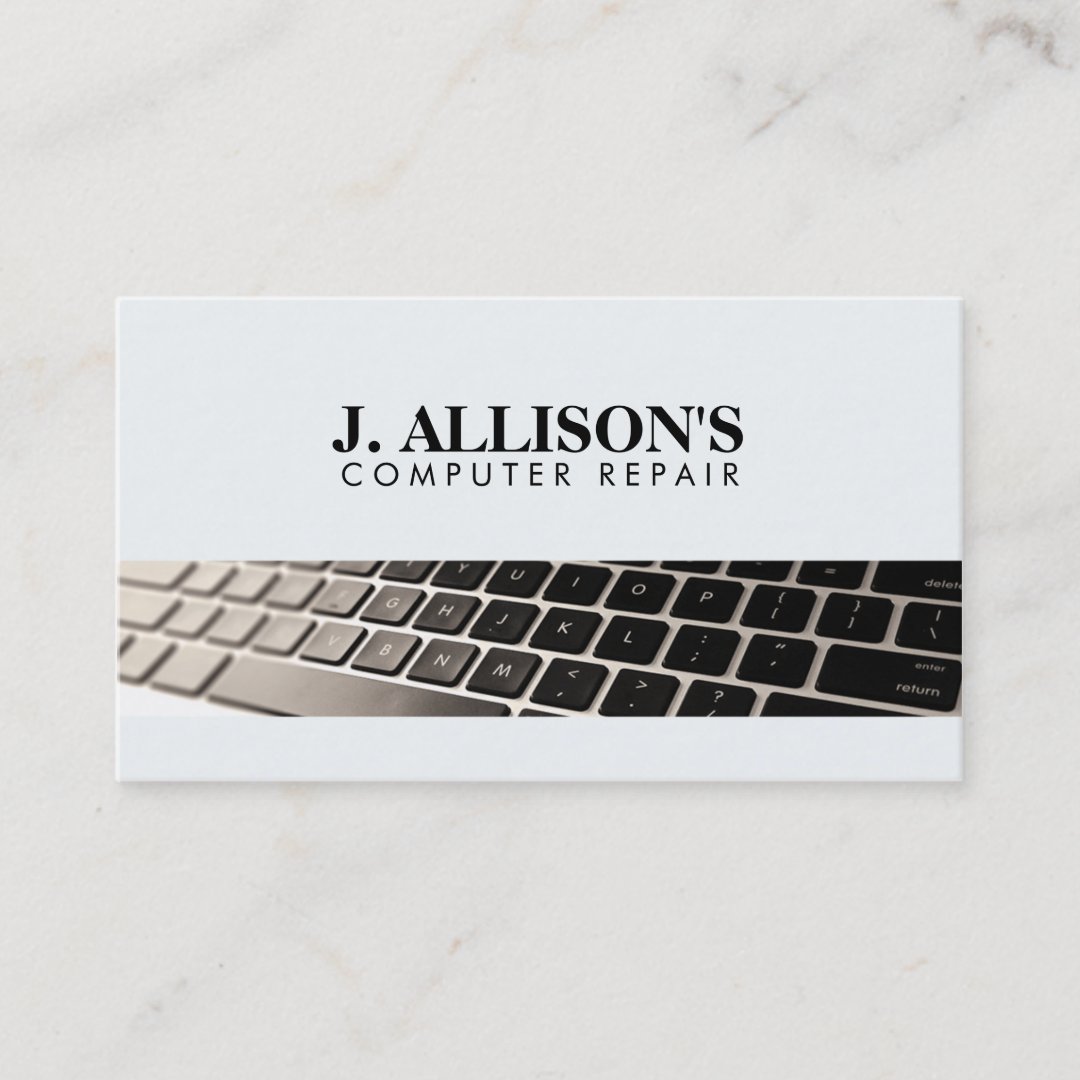 Computer Repair Technician Keyboard Business Card | Zazzle