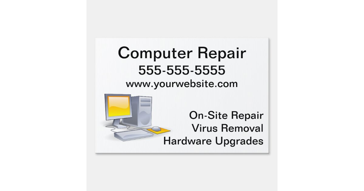 Computer Repair Yard Sign | Zazzle