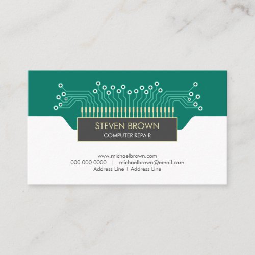 Computer Science Circuit Board Geek Coding Tech Business Card