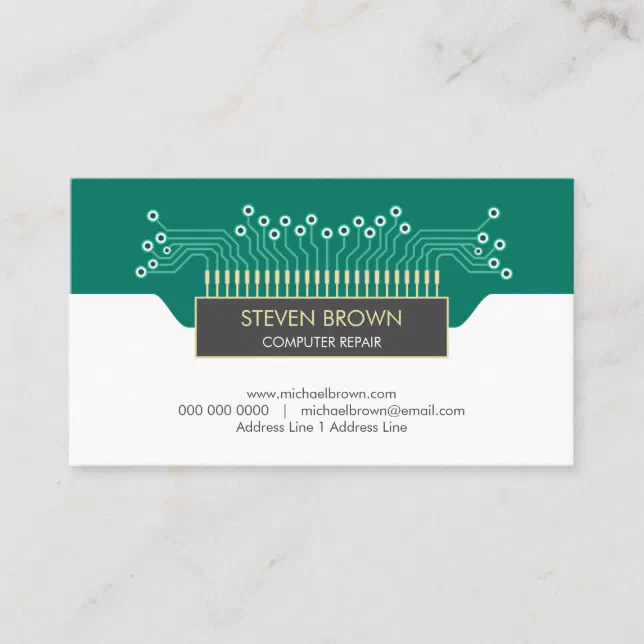 Computer Science Circuit Board Geek Coding Tech Business Card | Zazzle