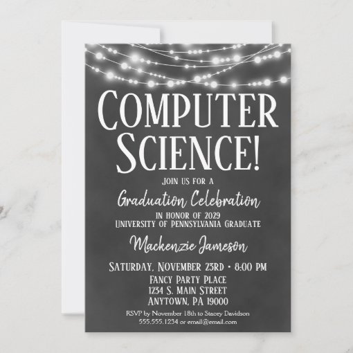 Computer Science Graduation Party Invitation | Zazzle