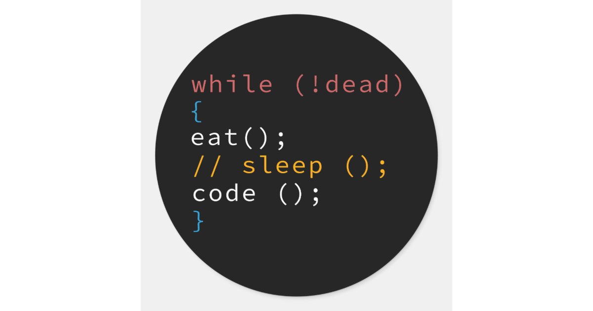 Computer Science Python Programmer Eat Code Sleep Classic Round Sticker ...