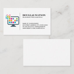 Computer Tech Icon Business Card | Zazzle
