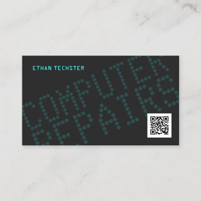 Computer tech modern dark business card | Zazzle