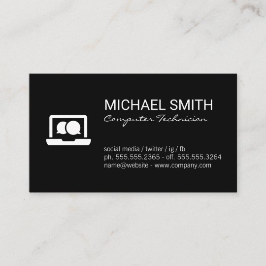Computer Technician Business Card | Zazzle.com