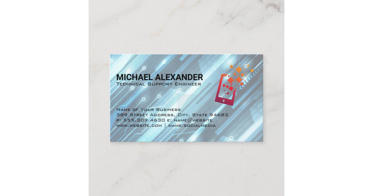 Computer Technician | Communication Device Business Card | Zazzle