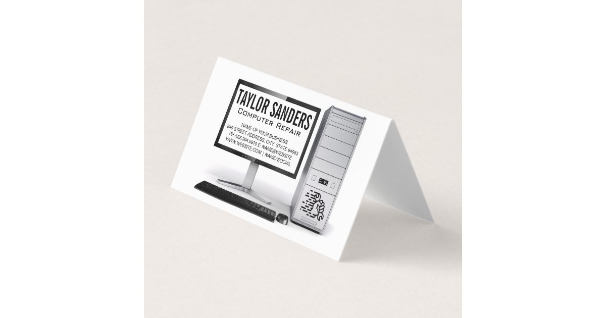 Computer Technician Repair Business Card | Zazzle